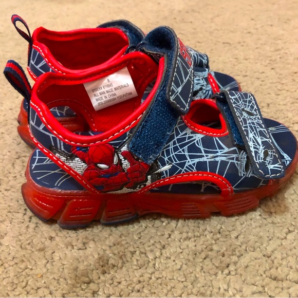 Marvel | Shoes | Spiderman Light Up Sandals | Poshmark